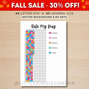 Rate My Day - PRINTABLE Journal Page - Printable Planner Page - Daily ...