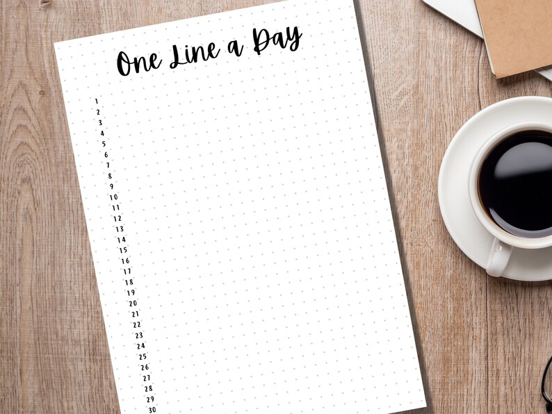 One Line A Day - PRINTABLE Journal Page - Planner Page - Memory Tracker ...