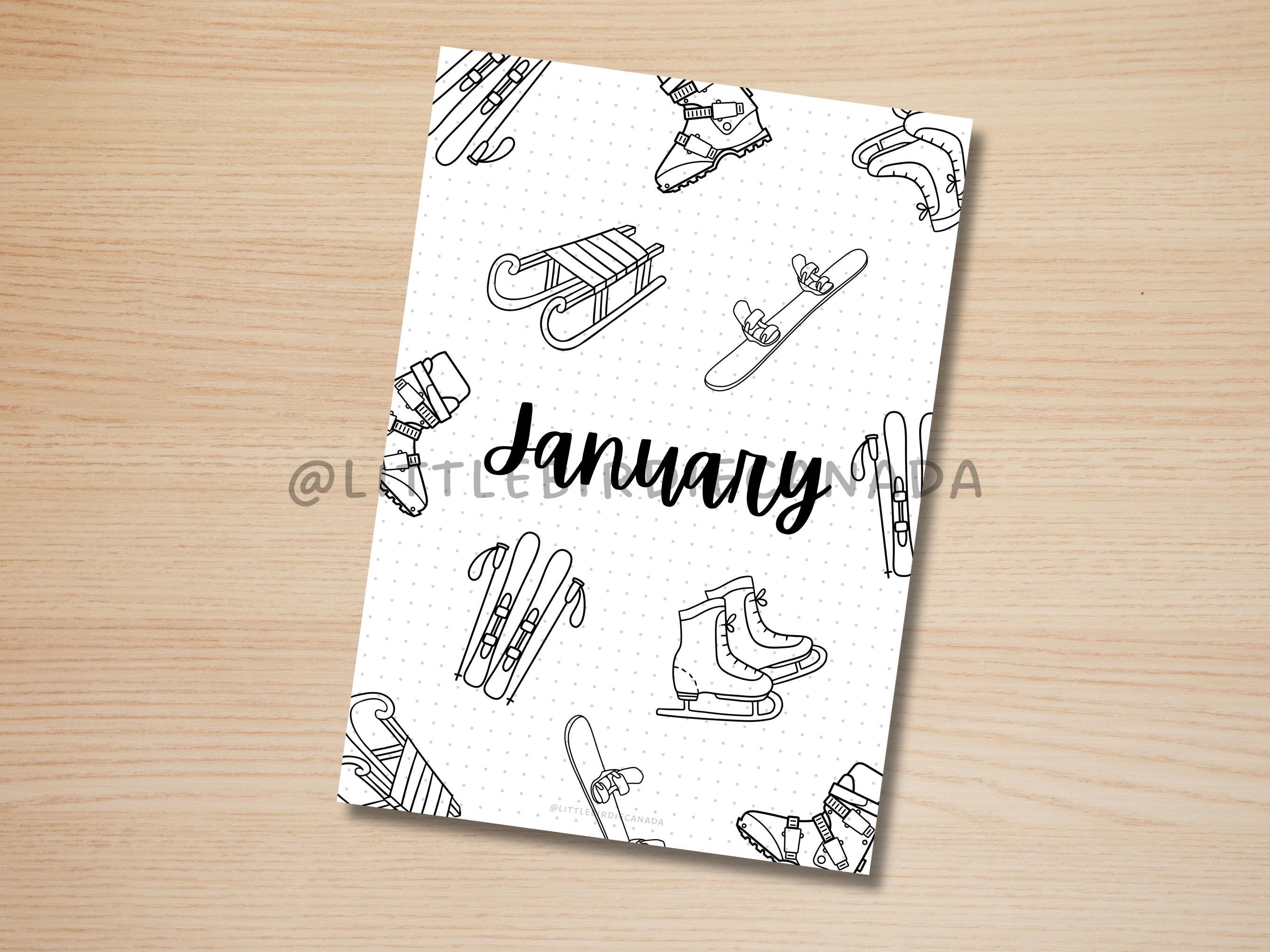 January Title Page and Calendar - PRINTABLE Calendar - Winter Sports ...