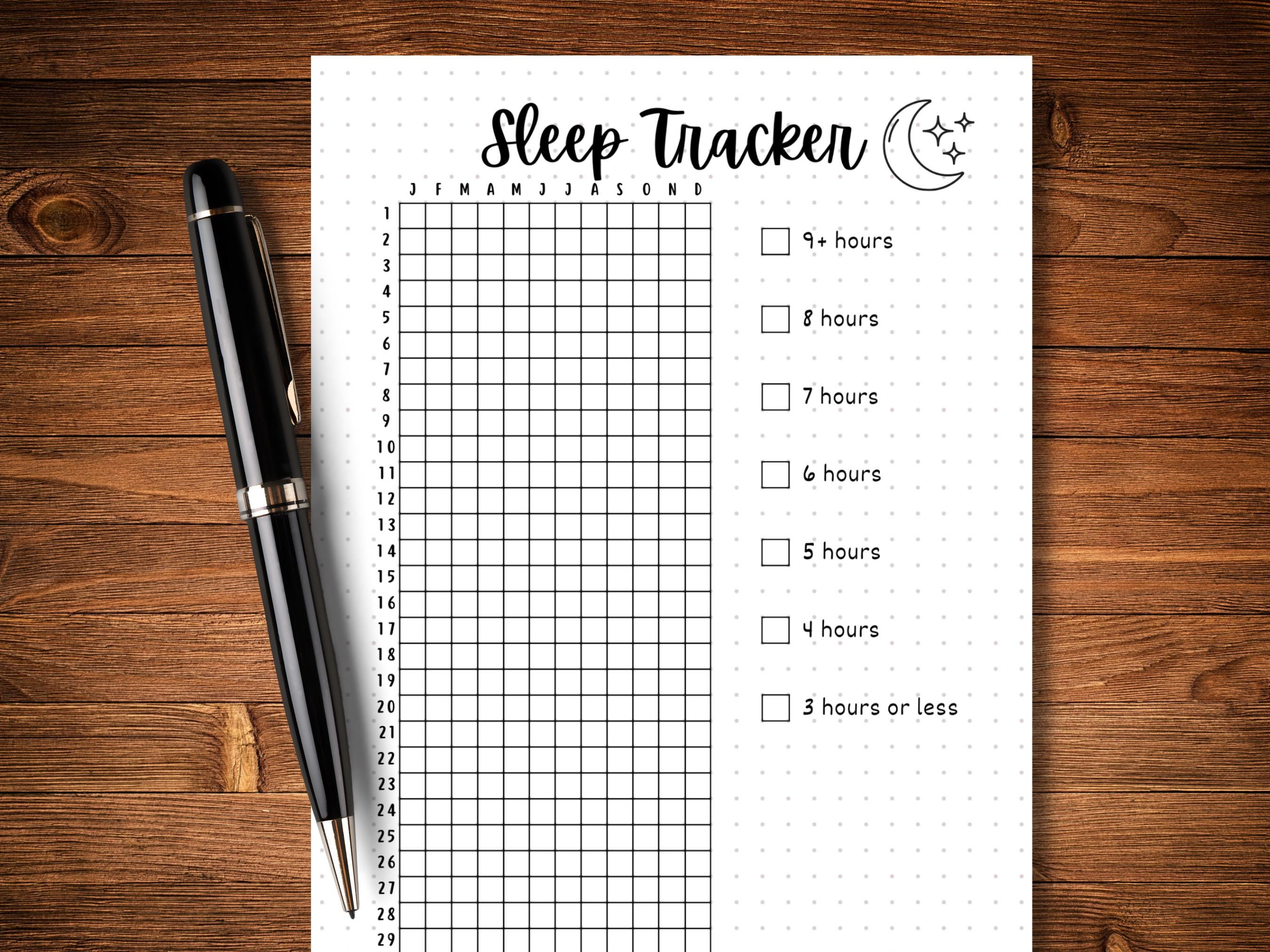 Sleep Tracker Yearly - PRINTABLE Journal Page - Planner Page - Track ...