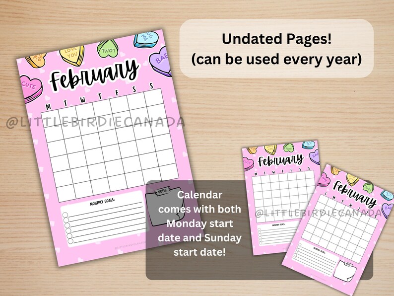 February Journal Bundle - Hearts - PRINTABLE Journal Pages - PRE ...