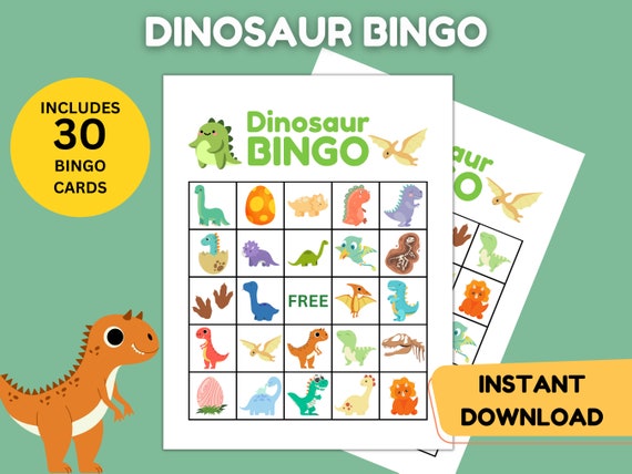 Dinosaur Bingo Printable Game For Kids☁ Ganhe com Cash Ture Reais Slots!