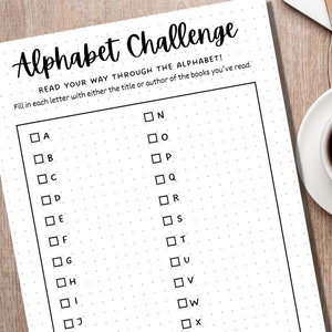 Alphabet Reading Challenge - PRINTABLE Journal Page - Reading Tracker ...