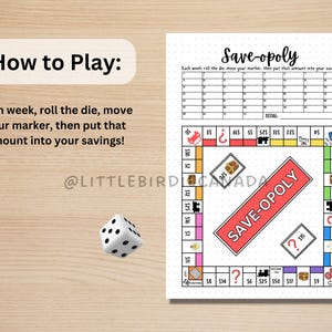 Saveopoly Savings Challenge - PRINTABLE Journal Page - Printable ...