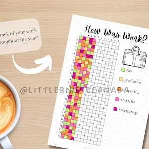 How Was Work Tracker - PRINTABLE Journal Page - Planner Page - Yearly ...