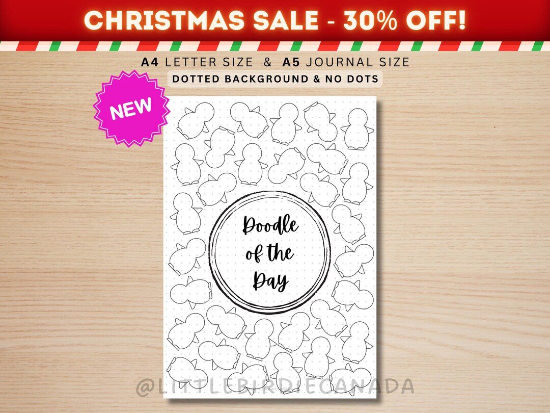 Penguin Doodle of the Day - PRINTABLE Journal Page - Arctic Animals ...