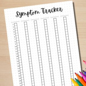 Monthly Symptom Tracker - PRINTABLE Journal Page - Health Tracker ...