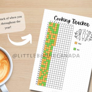 Cooking Tracker - PRINTABLE Journal Page - Planner Page - Tracking ...