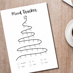 Christmas Tree Mood Tracker - PRINTABLE Journal Page - Planner Page ...