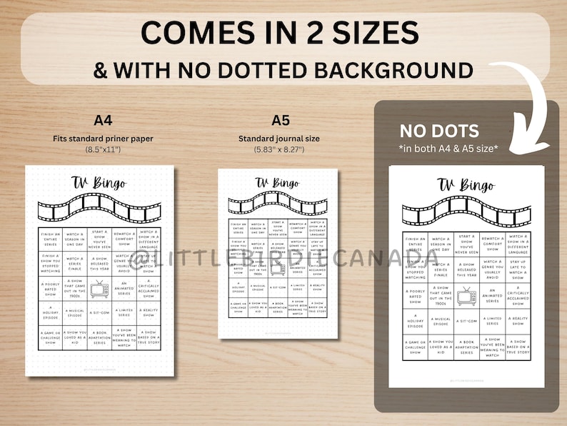 TV Bingo Game - PRINTABLE Journal Page - Tv Show Challenge - Tv Show ...