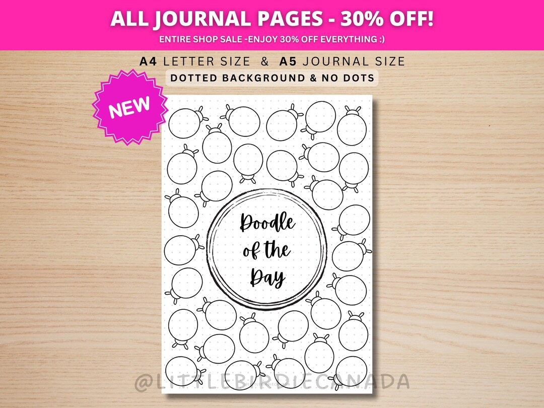 Ladybug Doodle of the Day - PRINTABLE Journal Page - Ladybug Theme ...