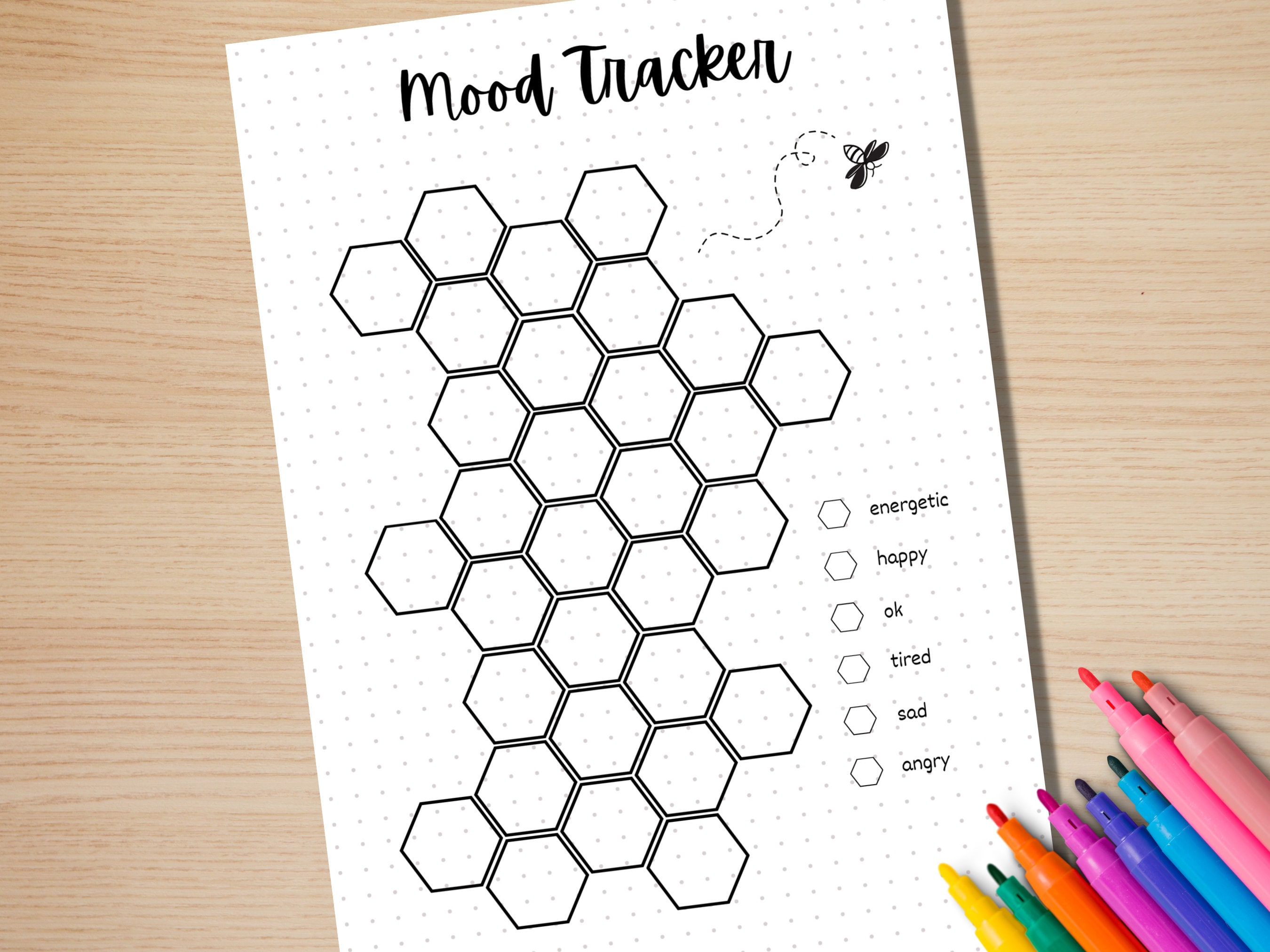 Honeycomb Mood Tracker - PRINTABLE Journal Page - Planner Page ...