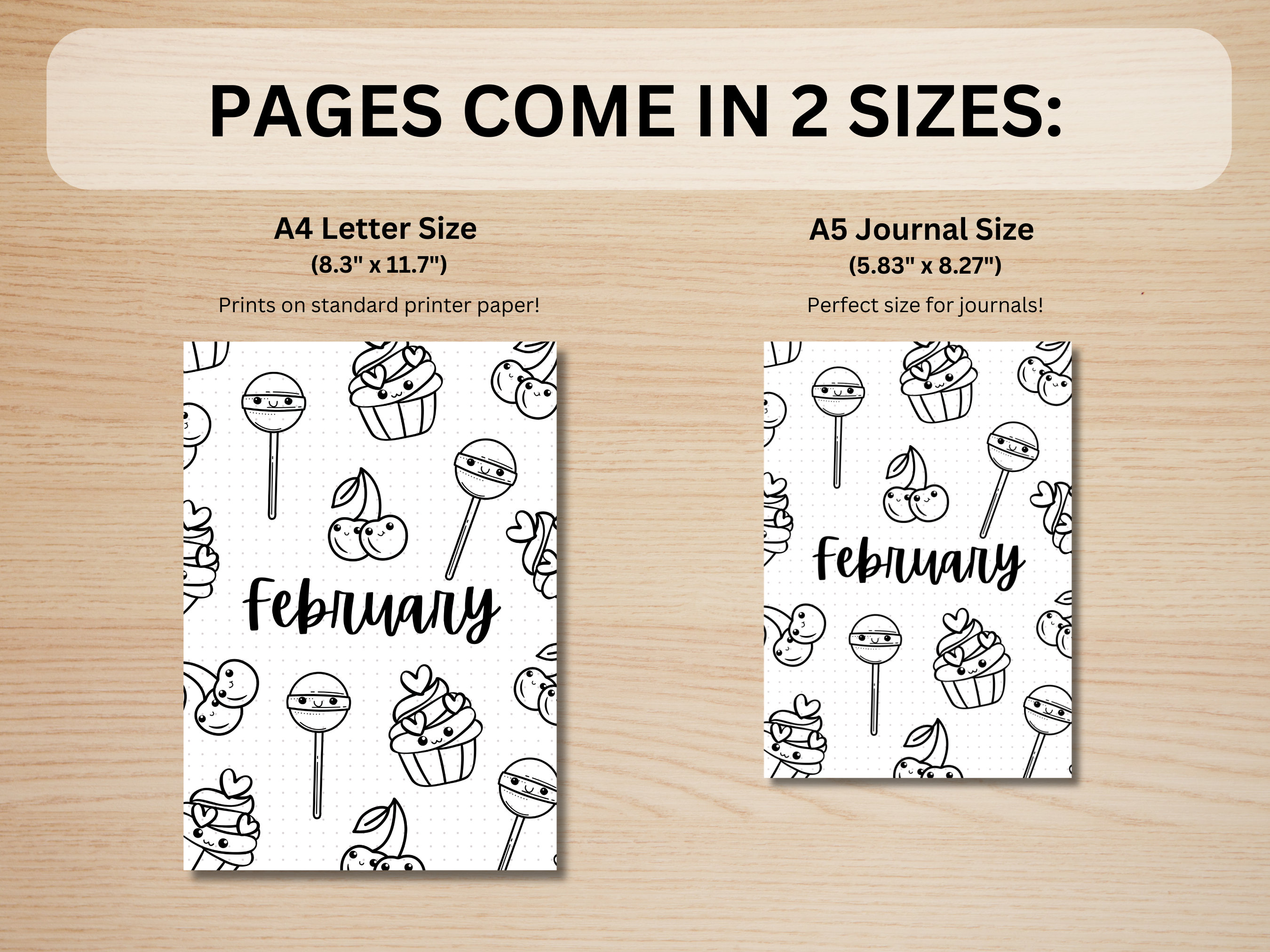 February Title Page - Sweets - February Calendar - PRINTABLE Calendar ...