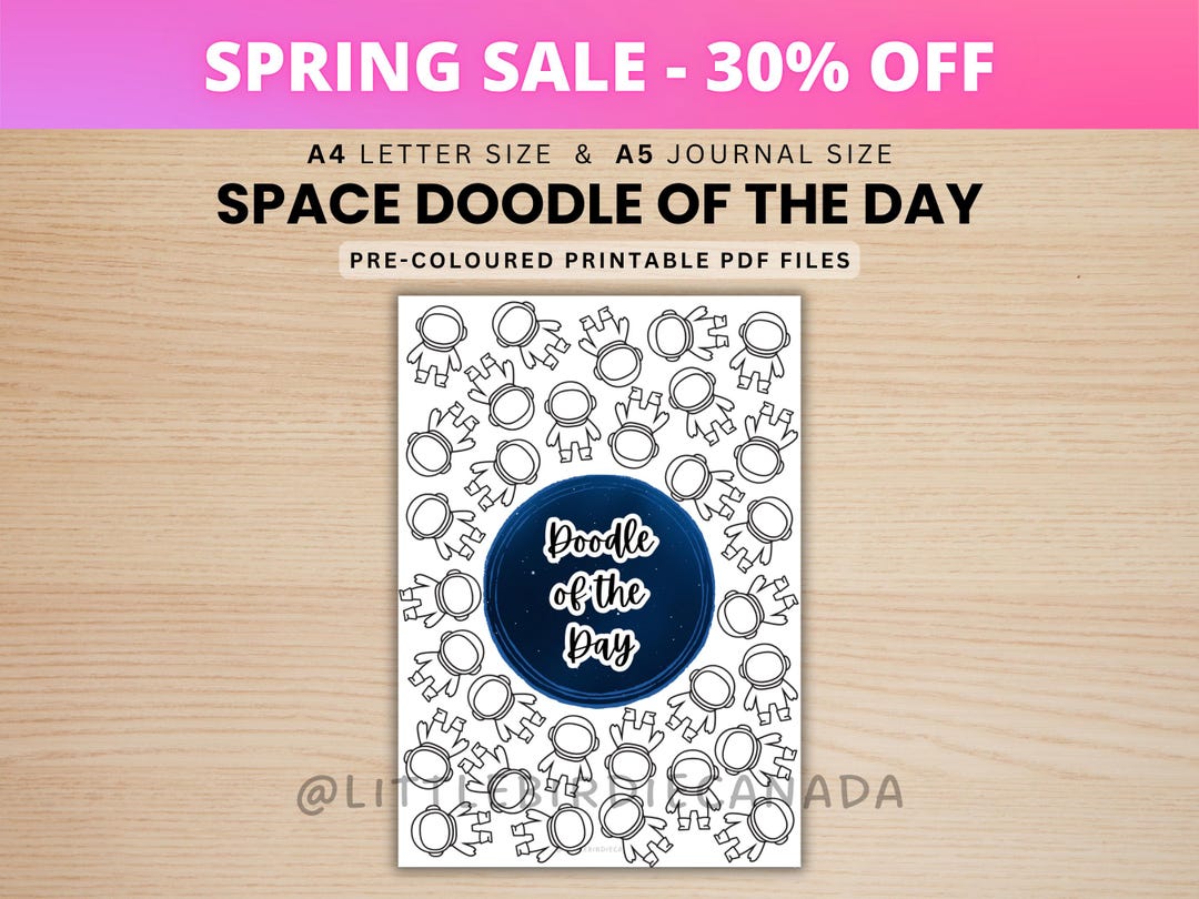 Space Doodle of the Day - PRINTABLE Journal Page - Colored Journal Page ...