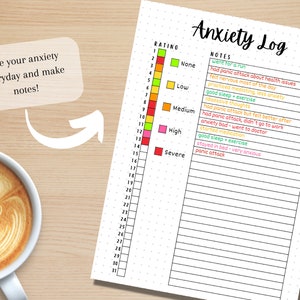 Anxiety Log - PRINTABLE Journal Page - Anxiety Tracker - Habit Tracker ...