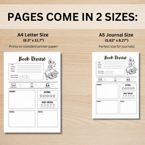 Book Review - PRINTABLE Journal Page - Planner Page - Bookclub Book ...