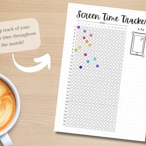 Screen Time Tracker Monthly - PRINTABLE Journal Page - Planner Page - Monthly Tracker - Habit ...