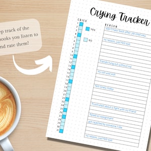 Crying Tracker - PRINTABLE Journal Page - Planner Page - Crying Log ...