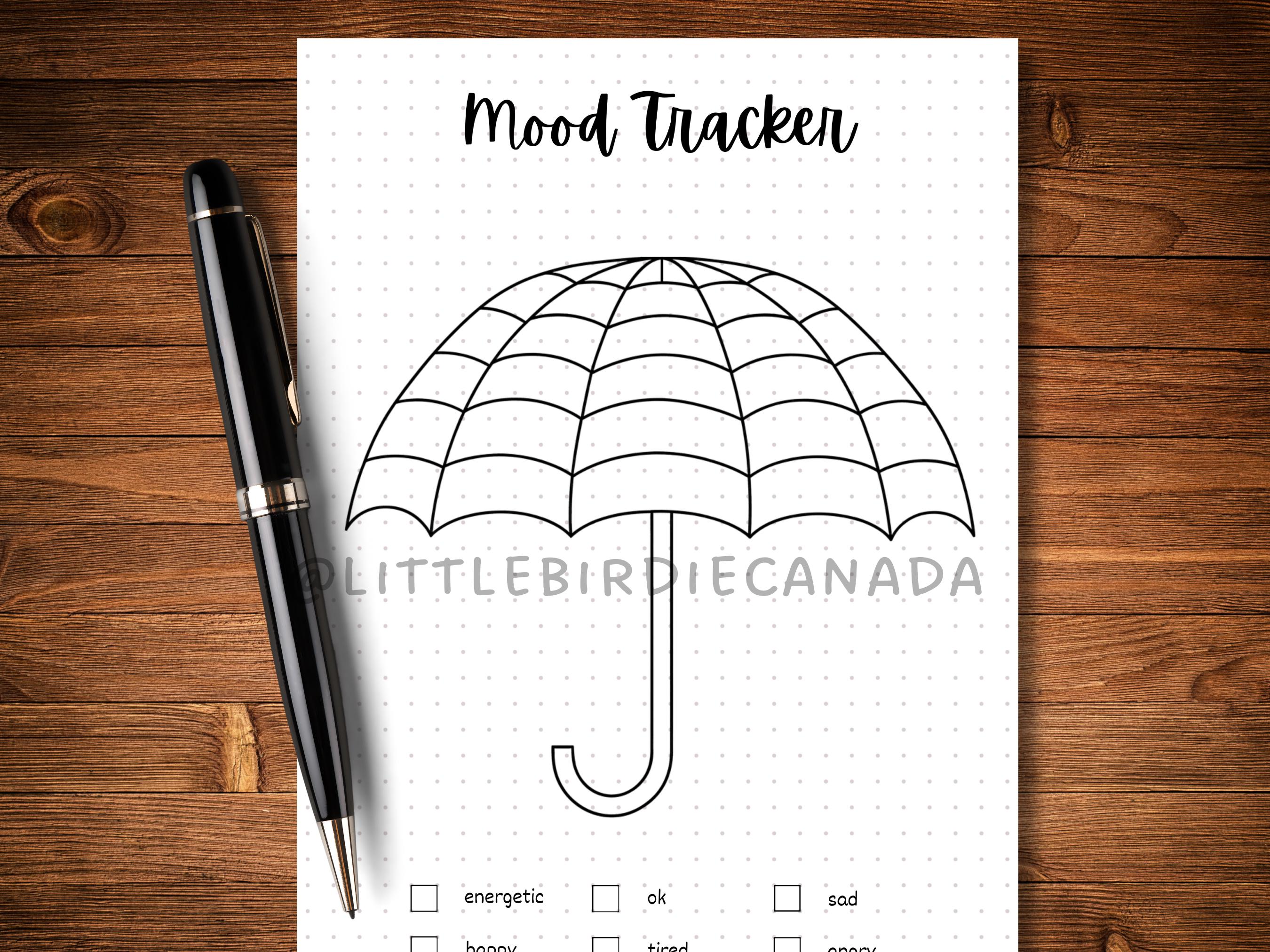 Umbrella Mood Tracker - PRINTABLE Journal Page - April Showers Theme ...