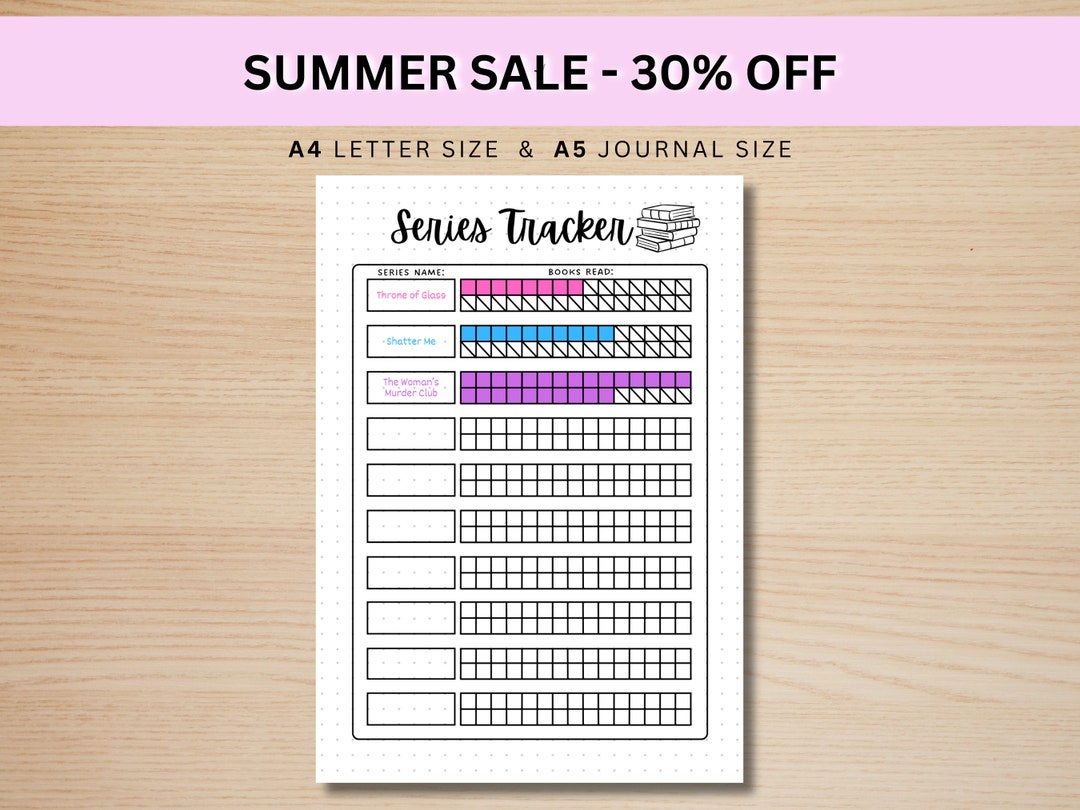Book Series Tracker PRINTABLE Journal Page Planner Page Book Journal ...
