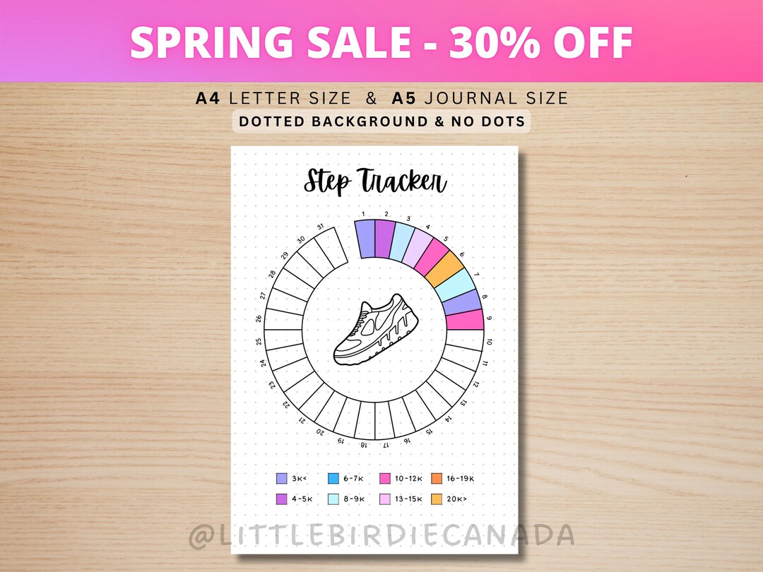 Step Tracker Monthly - PRINTABLE Journal Page - Planner Page - Fitness ...