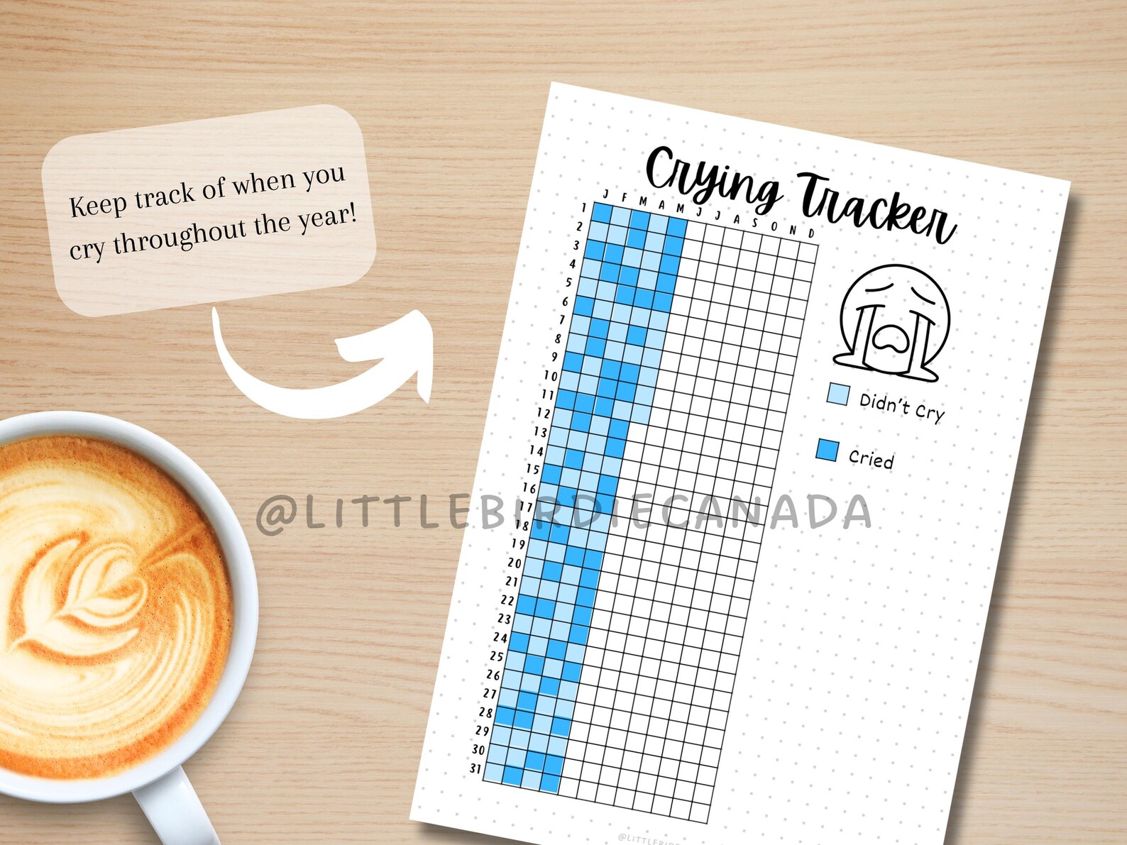 Crying Tracker - PRINTABLE Journal Page - Planner Page - Crying Log ...