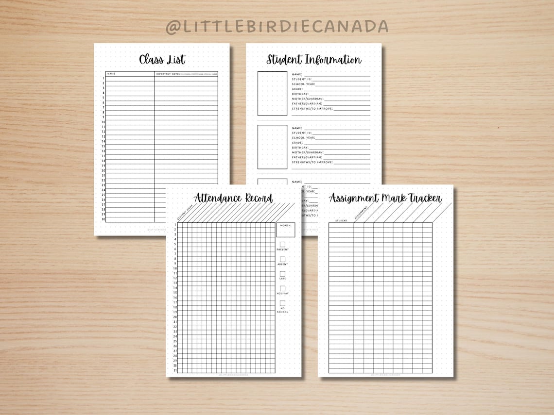 Teacher Planner Bundle - PRINTABLE Teacher Journal Pages - Teacher ...