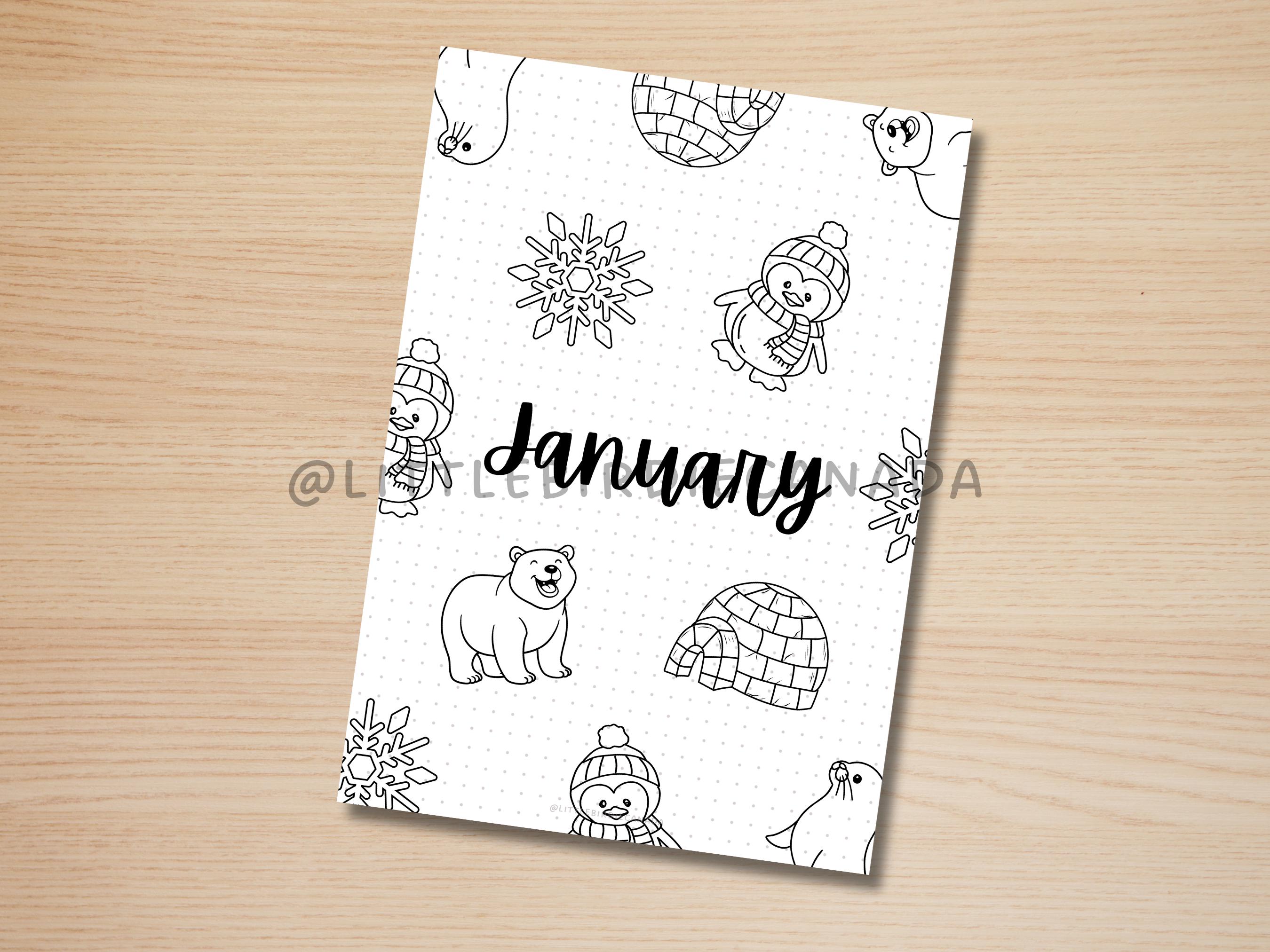 January Title Page and Calendar - PRINTABLE Calendar - Arctic Animals ...