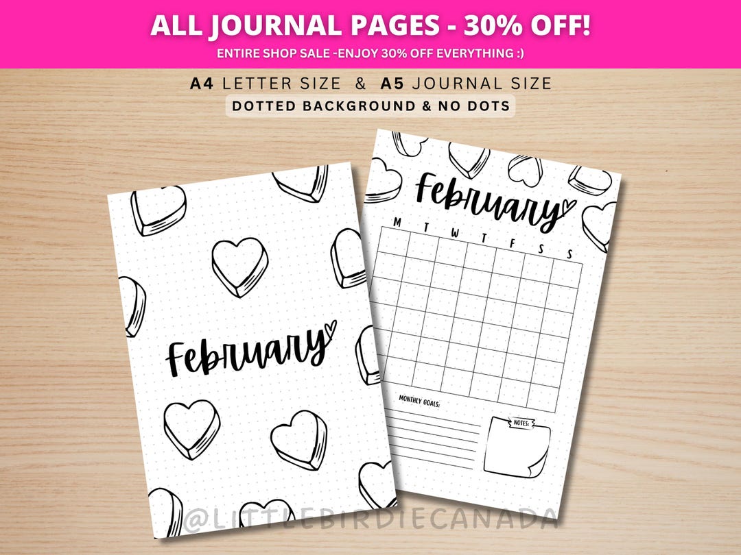 February Title Page - Candy Hearts - February Calendar - PRINTABLE ...