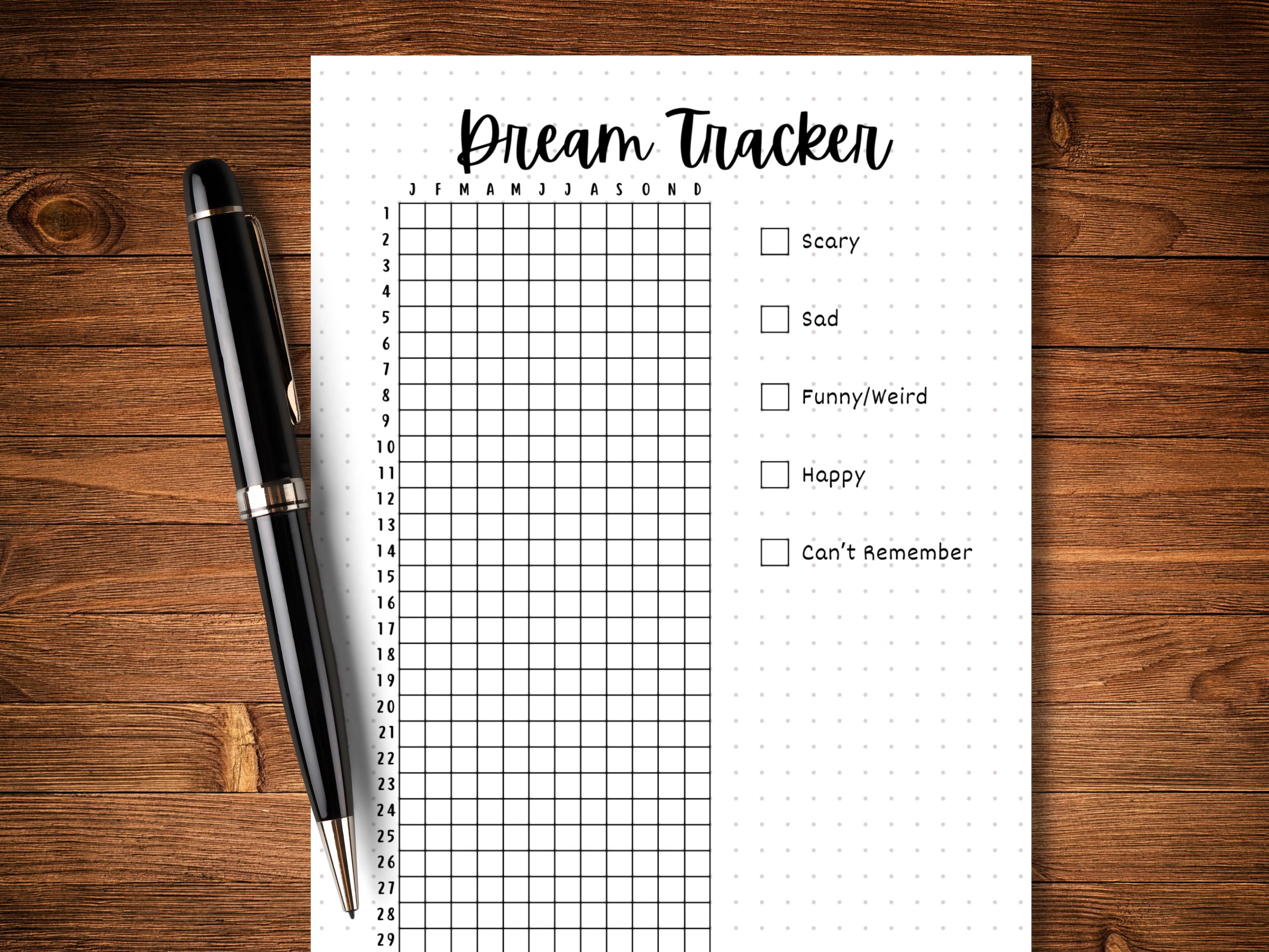 Dream Tracker - PRINTABLE Journal Page - Printable Planner Page - Dream ...