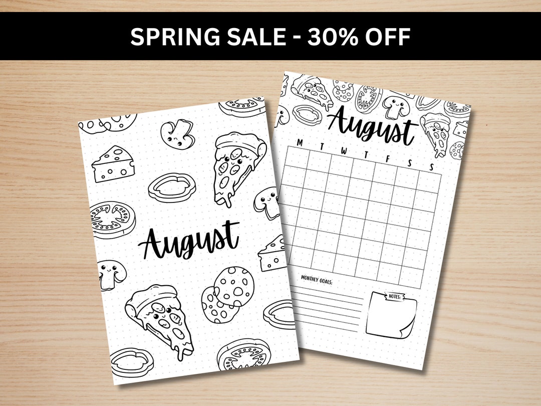 August Title Page August Calendar PRINTABLE Calendar Printable Title ...