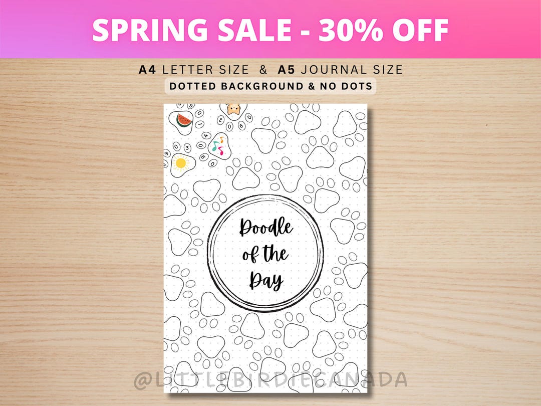 Paw Print Doodle of the Day - PRINTABLE Journal Page - Planner Page ...