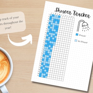 Shower Tracker - PRINTABLE Journal Page - Planner Page - Daily Tracker ...