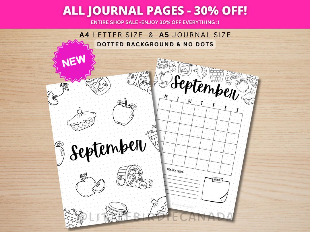 September Title Page and Calendar - PRINTABLE Calendar - Apple Picking ...
