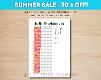 Weekly Teeth Brushing Tracker - Printable Teeth Brushing Log - Dental ...