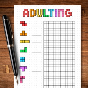 Adulting Tracker - PRINTABLE Journal Page - Monthly Tracker - Fun Habit ...
