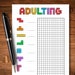 Adulting Tracker - PRINTABLE Journal Page - Monthly Tracker - Fun Habit ...