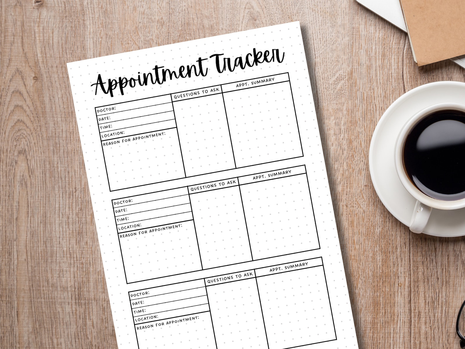 Appointment Tracker - PRINTABLE Journal Page - Medical Tracker - Health ...