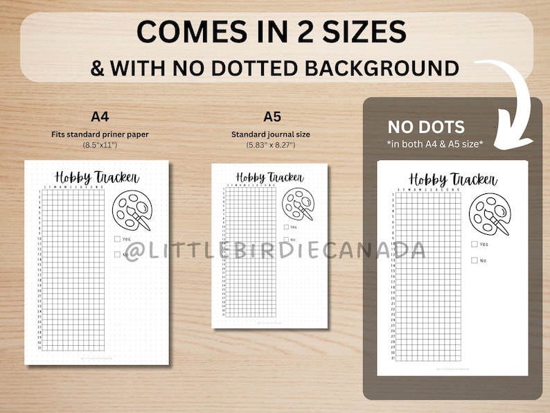 Hobby Tracker - PRINTABLE Journal Page - Habit Tracker - Hobby Journal ...