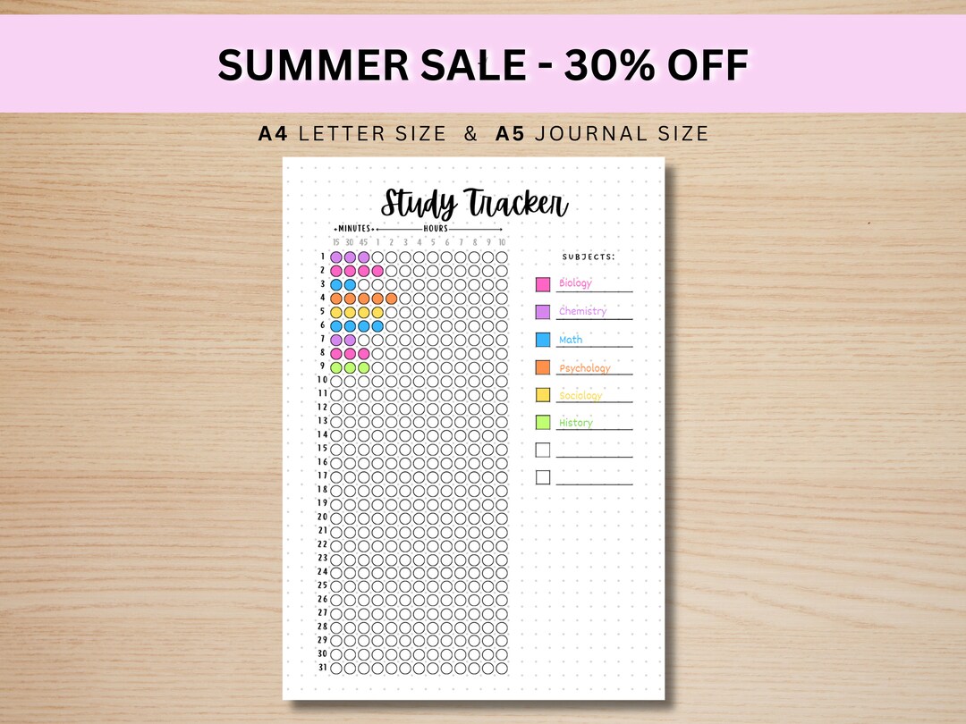 Study Tracker PRINTABLE Journal Page Student Journal Student Planner ...
