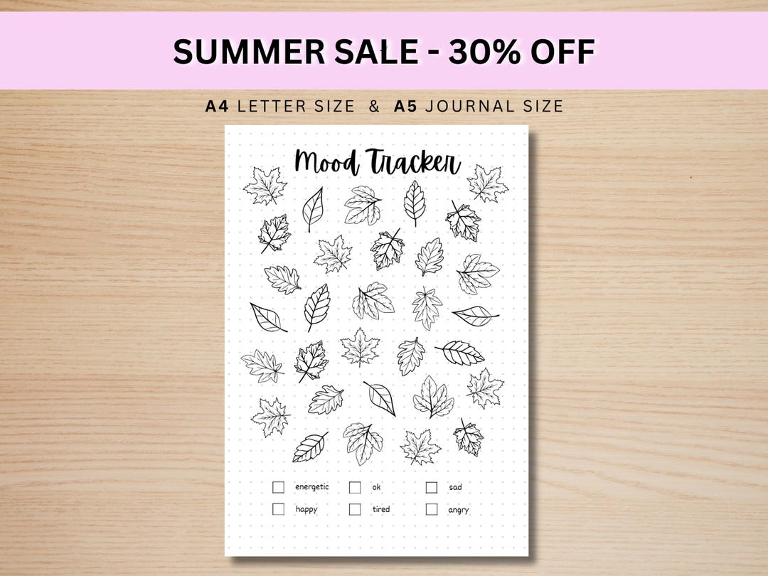 Fall Leaves Mood Tracker PRINTABLE Journal Page Planner Page Feelings ...