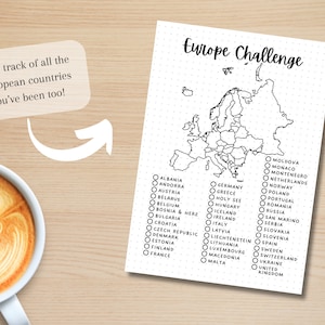 Europe Challenge - PRINTABLE Journal Page - Planner Page - European ...