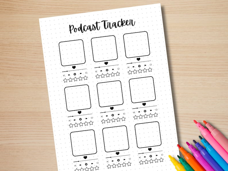 Podcast Tracker - PRINTABLE Journal Page - Planner Page - Monthly ...