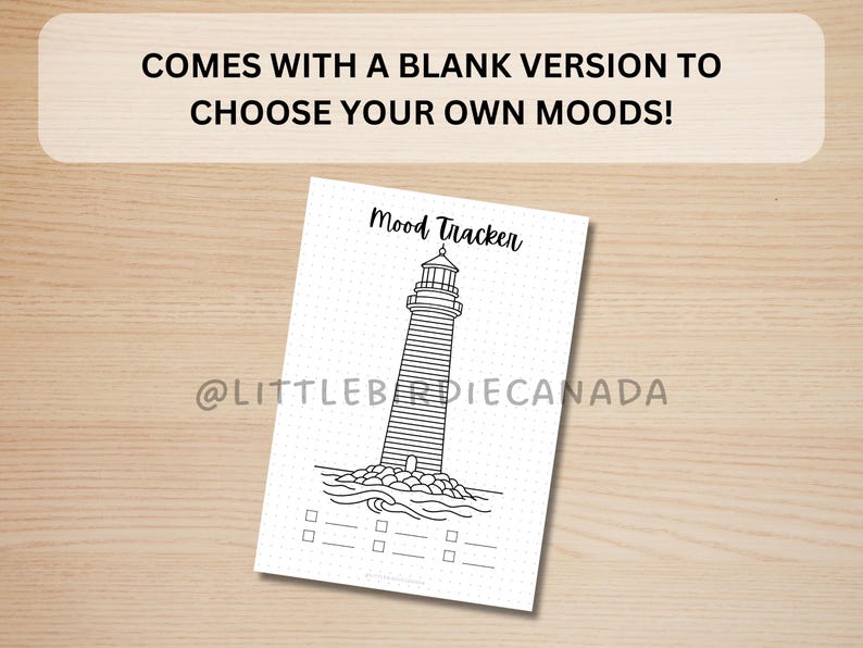 Lighthouse Mood Tracker - PRINTABLE Journal Page - Sailing Theme ...