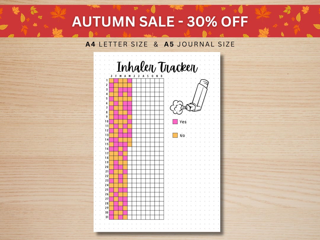 Inhaler Tracker PRINTABLE Journal Page Asthma Tracker Health Tracker ...