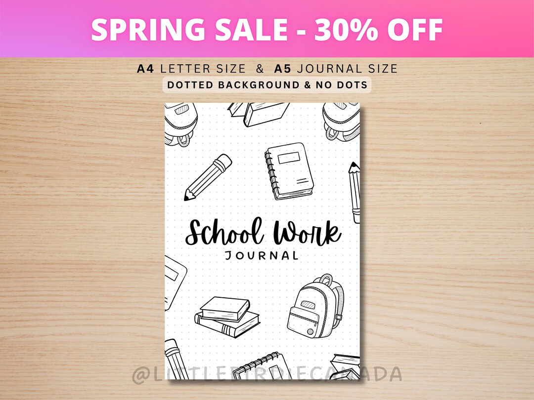 School Work Journal Title Page PRINTABLE Journal Page School Work ...