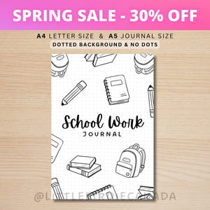 School Work Journal Title Page - PRINTABLE Journal Page - School Work ...