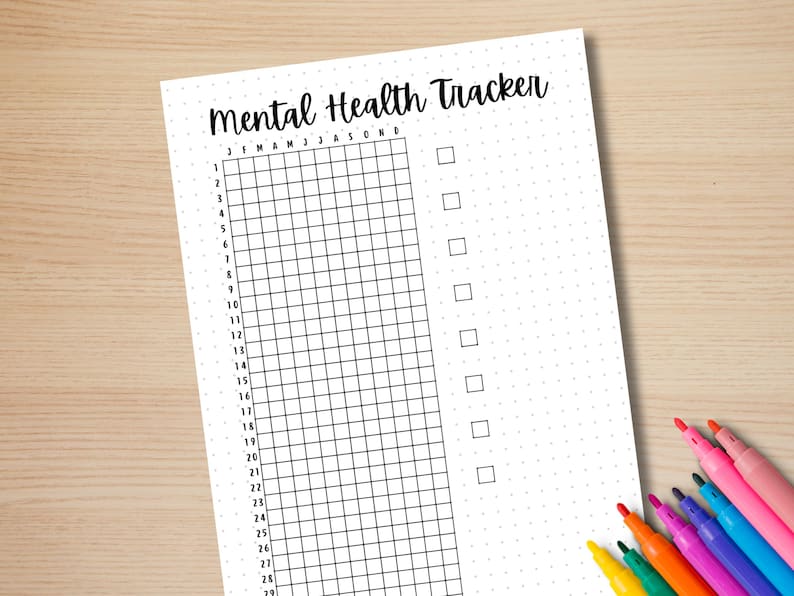 Mental Health Tracker - PRINTABLE Journal Page - Track Mental Health ...