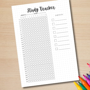 Study Tracker - PRINTABLE Journal Page - Student Journal - Student Planner Page - Student Agenda ...