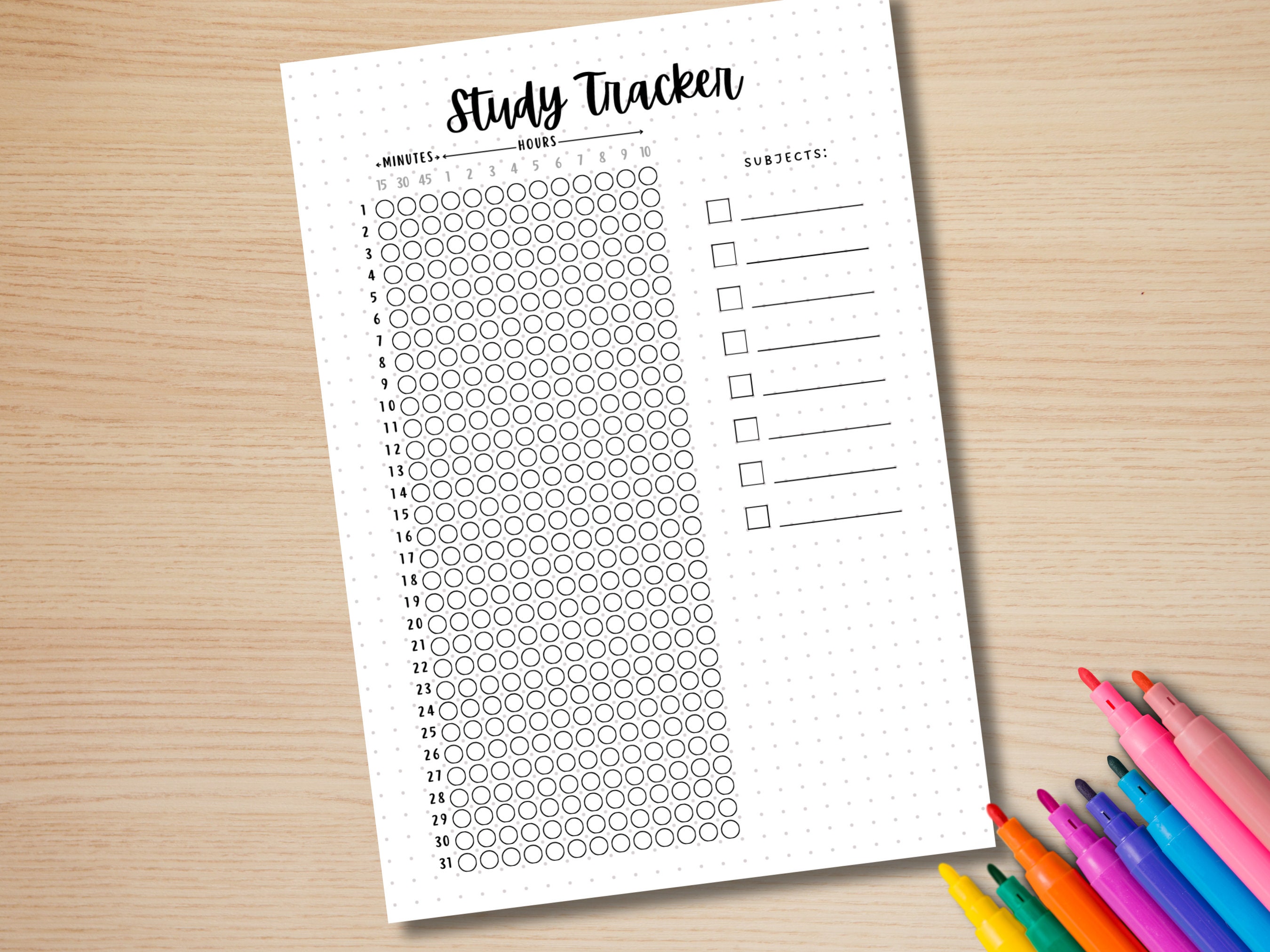 Study Tracker - PRINTABLE Journal Page - Student Journal - Student ...